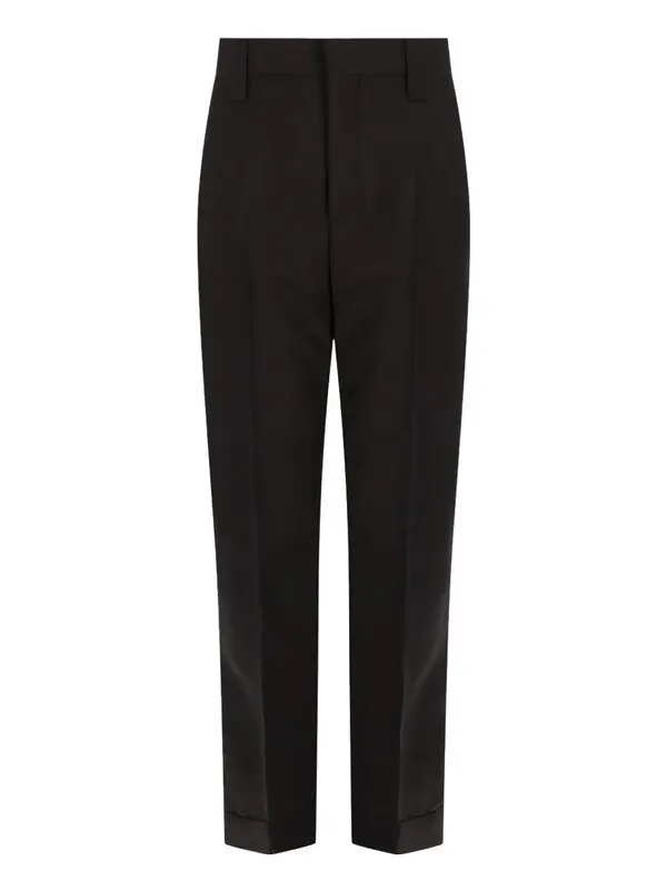 Versace Wool & Mohair Tailored Trousers - Brown