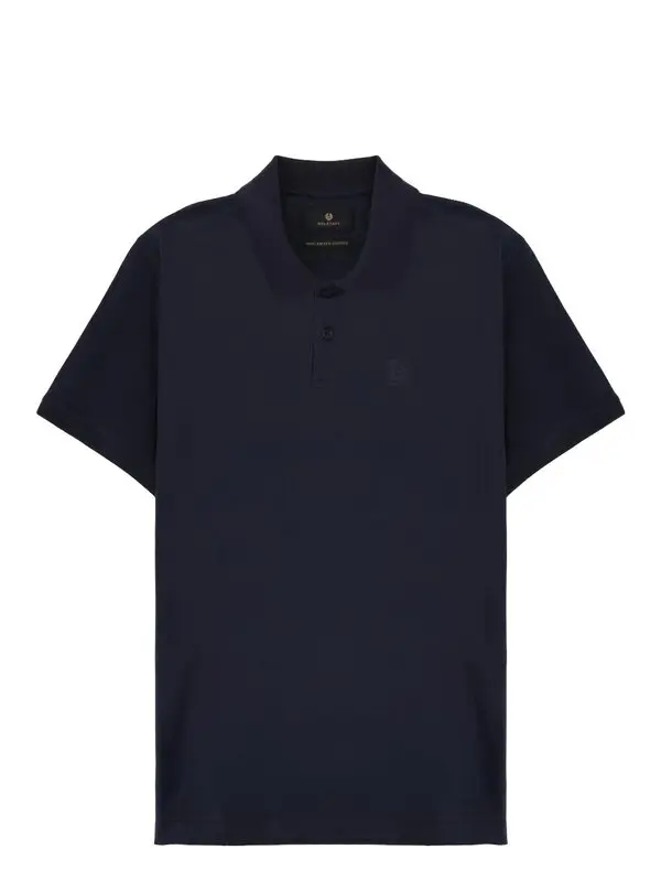 Belstaff Polo 'steel' Con Patch Logo - Blue