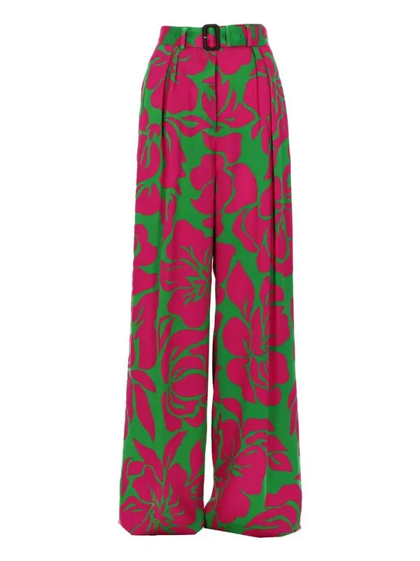 Dries Van Noten Peaches Bis Viscose Trousers - Multicolour