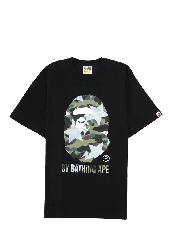 A BATHING APE Camouflage Ape Head Graphic T-shirt - Black