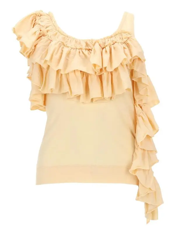 Dries Van Noten Top With Ruffles - Yellow