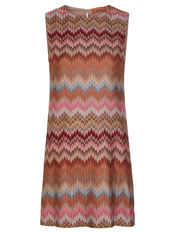Missoni Chevron Knit Mini Dress - Pink