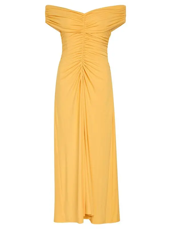 Simkhai Sheyda Draped Midi Dress - Yellow