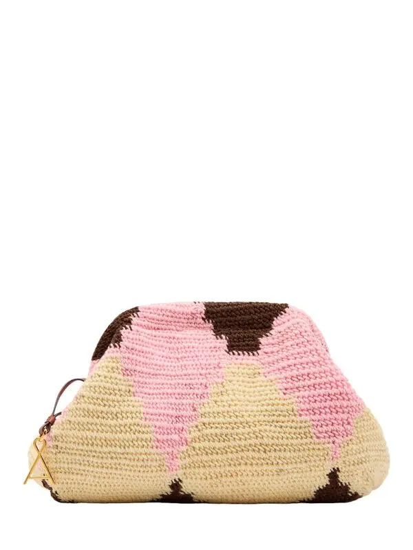 AMONG EQUALS Bilum Patterned Wool-blend Clutch - Pink Other