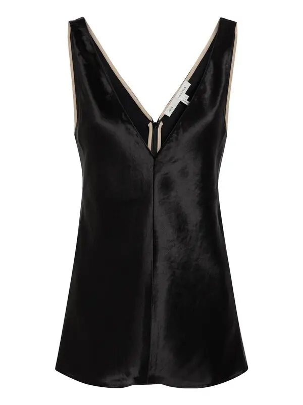 AGOLDE X Maria Mcmanus V-neck Satin Top - Black