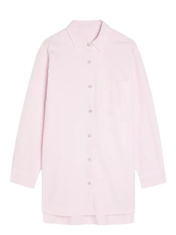 AGOLDE X Maria Mcmanus Denim Shirt With Chest Pocket And Embroidered Logo - Pink