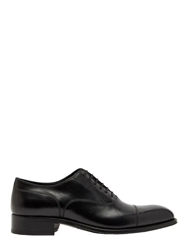 TOM FORD Claydon Leather Oxford Shoes - Black