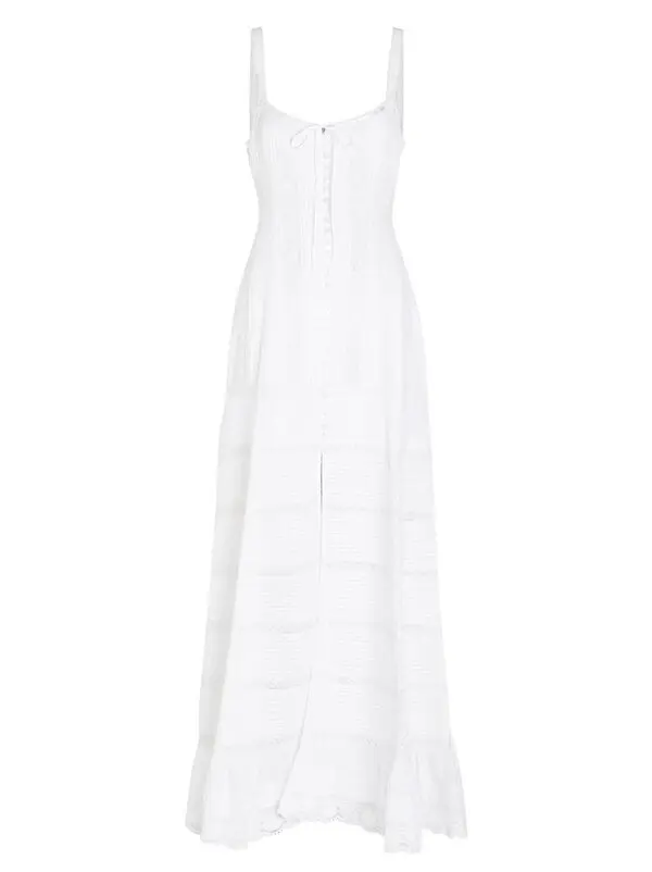 LoveShackFancy Calyx Cotton Maxi Dress - White