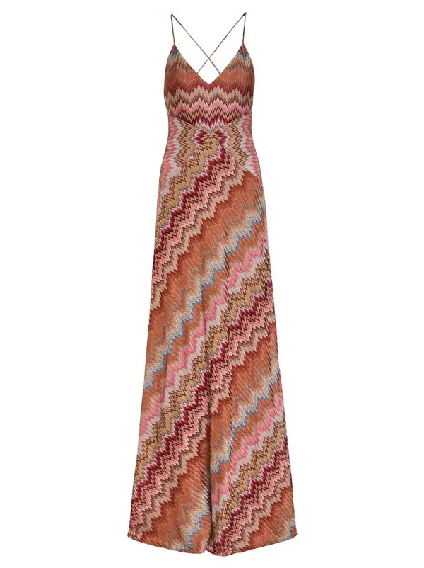 Missoni Chevron Fine-knit Maxi Dress - Multicoloured
