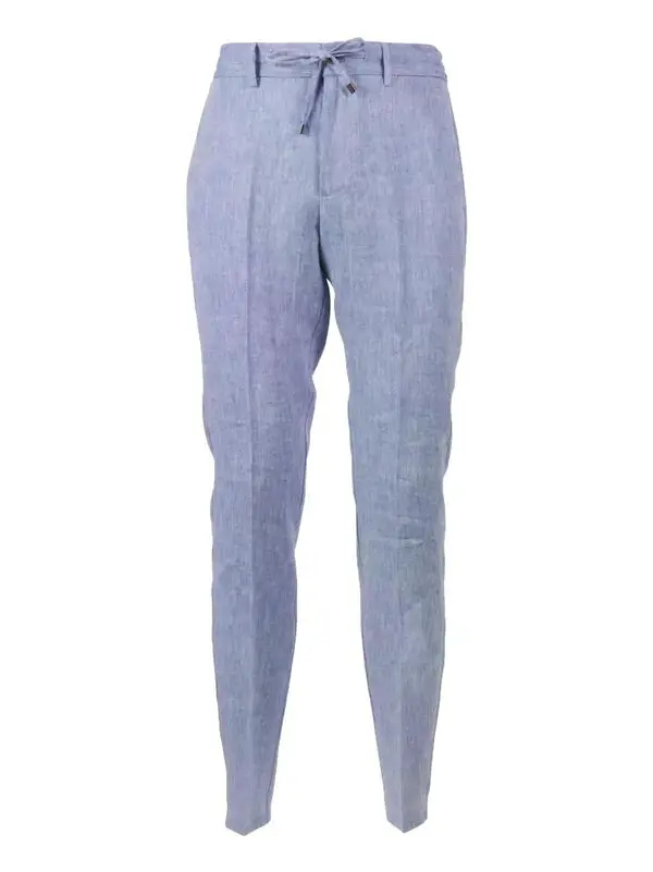 BERWICH Sky Linen Drawstring Trousers - Blue