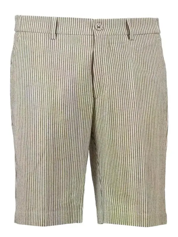 BERWICH Striped Straight-leg Bermuda Shorts - Neutrals