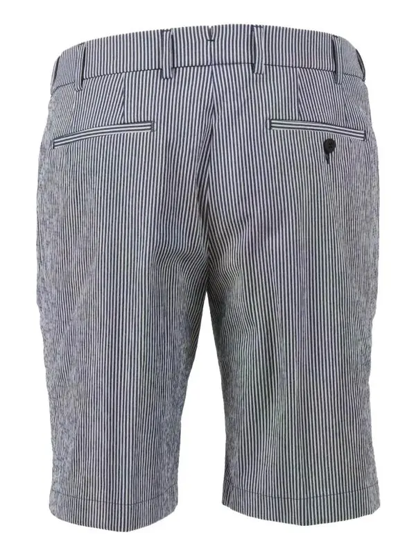 BERWICH Striped Straight-leg Bermuda Shorts - Blue
