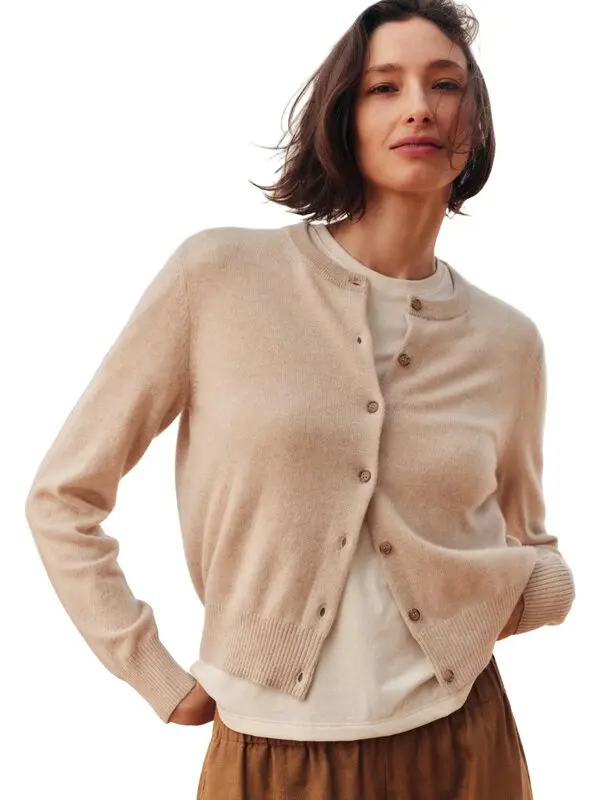 Jenni Kayne Flynn Cashmere Cardigan Sweater - Tan