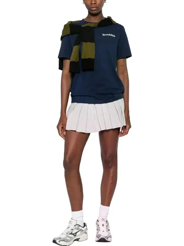 SPORTY & RICH Tennis Logo & Slogan T-shirt - Blue