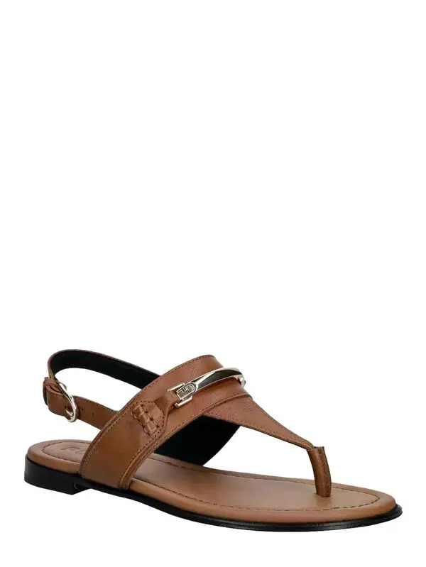 Furla Logo Plaque Buckled Sandals - Brown