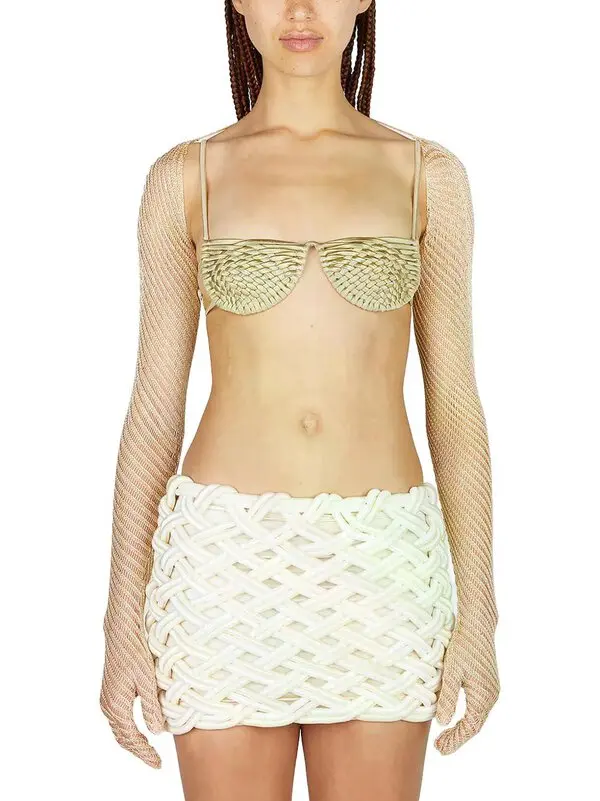 ISA BOULDER Ecru Woven Sleeve Top - Neutrals