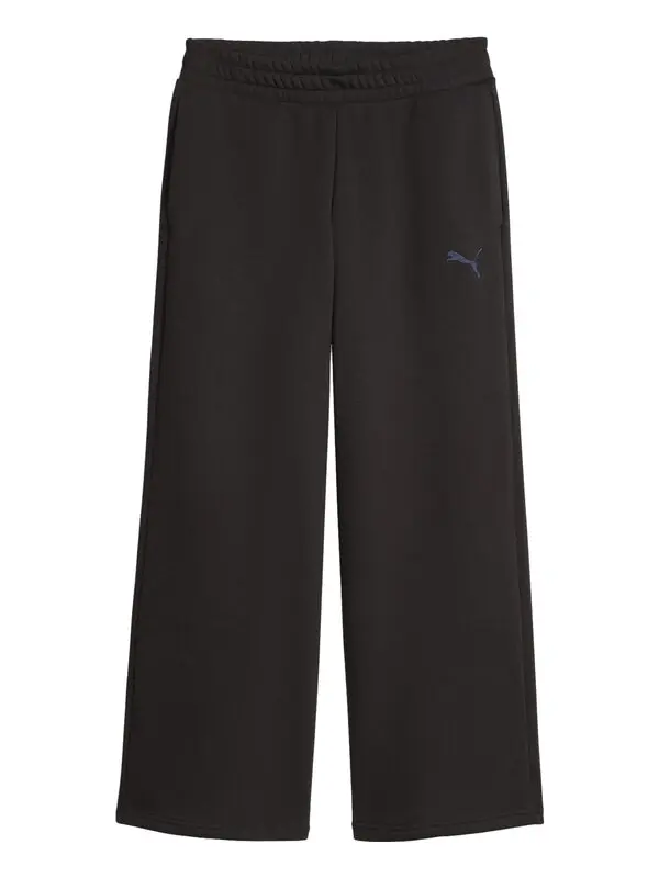 PUMA Elevated Essentials Fleece Wide Leg Sweatpants - Black