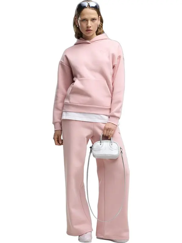 PUMA Elevated Essentials Fleece Wide Leg Sweatpants - Pink