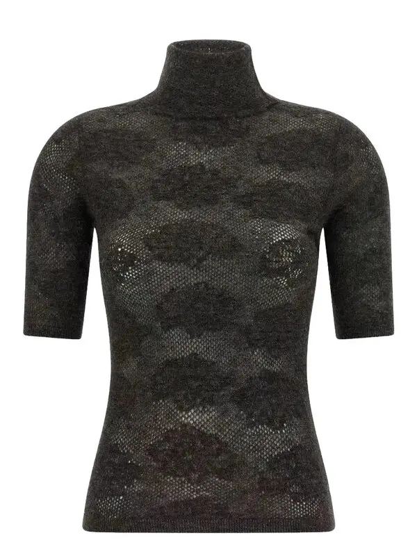Brunello Cucinelli Openwork Short-sleeve Sweater - Brown