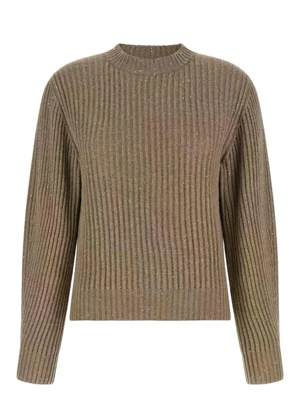 Brunello Cucinelli Rib-knit Sequin Embellished Sweater - Neutrals