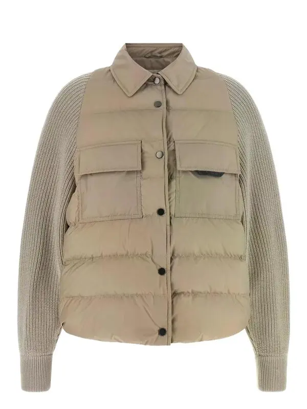 Brunello Cucinelli Quilted Monile-detail Jacket - Brown