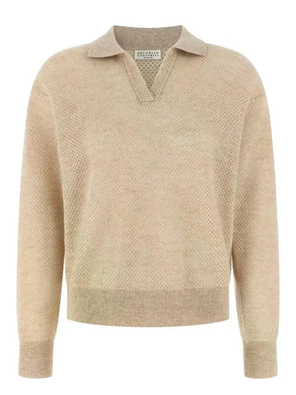 Brunello Cucinelli Waffle Knit Mohair Blend Jumper - Neutrals