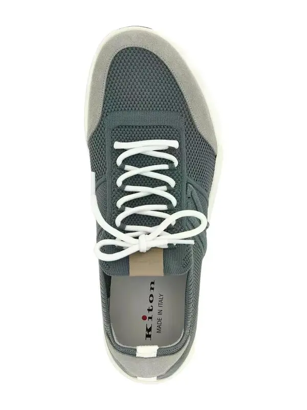 Kiton Suede Panelled Slip-on Sneakers - Blue