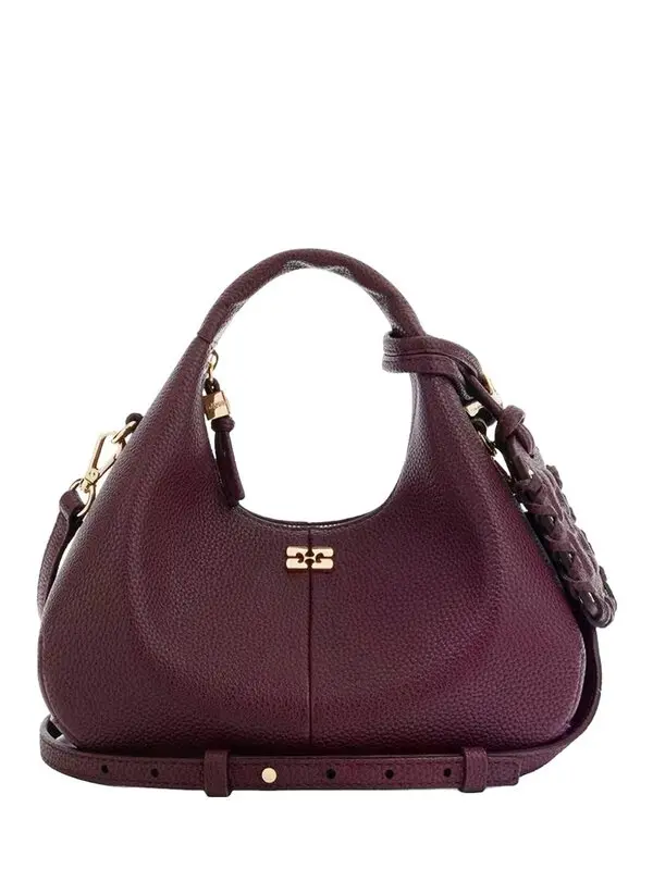 GANNI Knotted Handle Shoulder Bag - Red