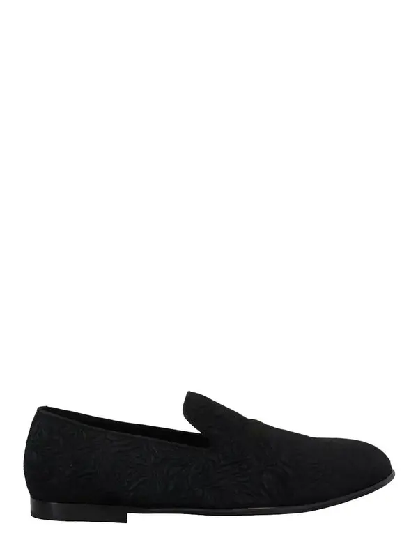 Dolce & Gabbana Floral Jacquard Brocade Loafers - Black