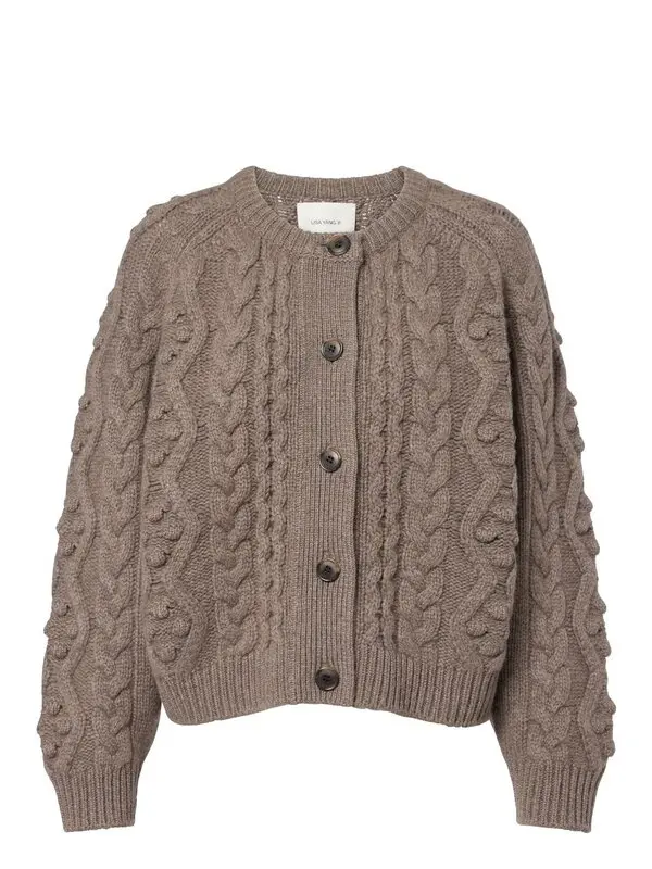 LISA YANG Winroe Cable-knit Cashmere Cardigan - Grey