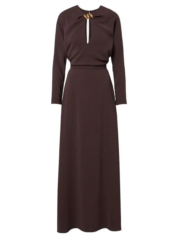 Max Mara Embellished Cady Maxi Dress - Brown