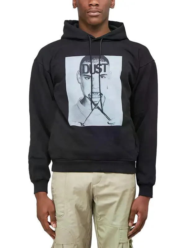 DUST Printed Hoodie - Black