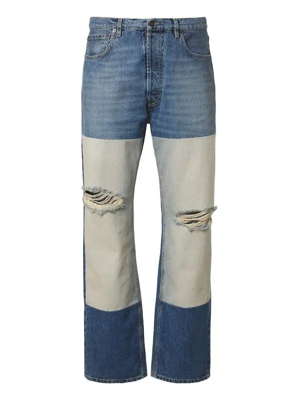 MAISON MARGIELA Distressed Straight Leg Jeans - Blue