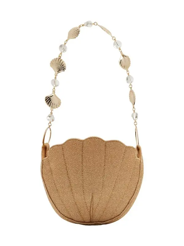 Oseree Lumière Embellished Clutch - Gold