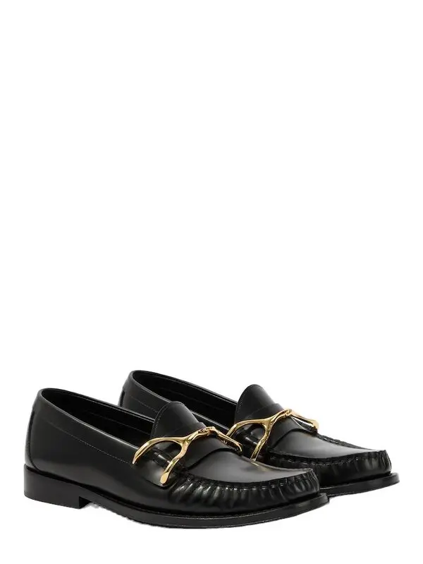 Alexander McQueen Wishbone Leather Loafers - Black