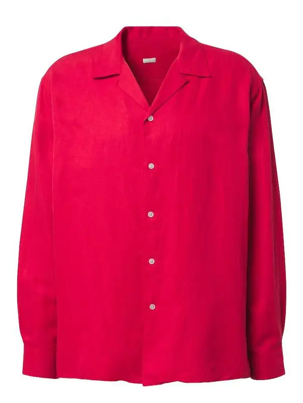 A.PRESSE Vintage Silk And Linen Shirt - Red