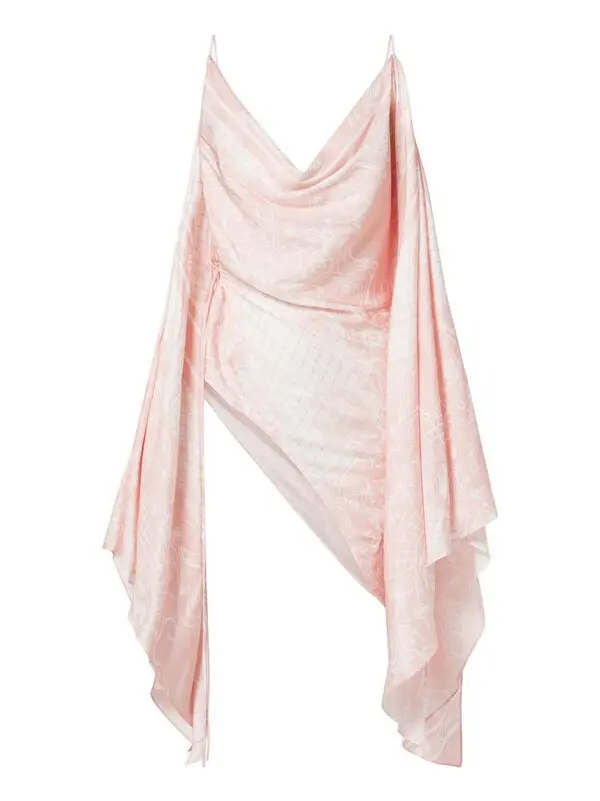 Balmain Printed Asymmetrical Top - Pink