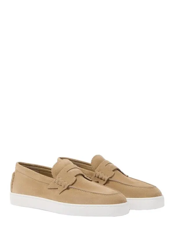 CHRISTIAN LOUBOUTIN Harold Suede Slip-on Shoes - Beige