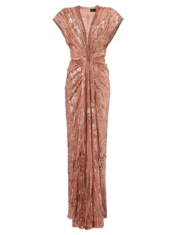 Jenny Packham Embellished Gown - Pink