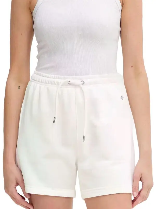 Gant Shield Logo Embroidered Drawstring Shorts - White