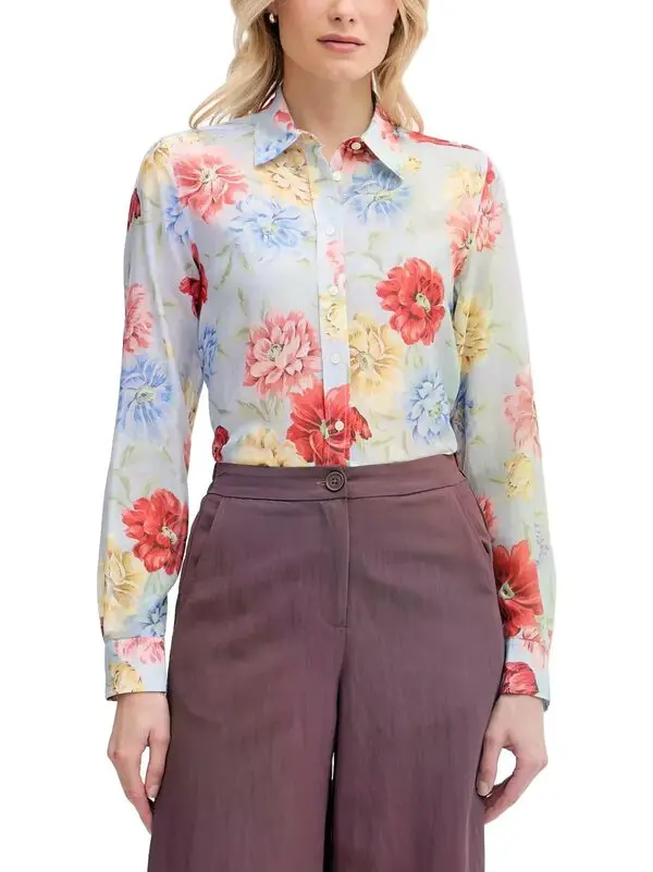 Gant Floral Print Long-sleeve Shirt - Blue