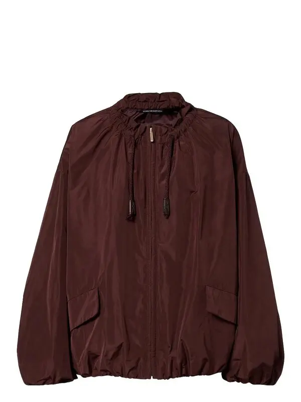Max Mara Taffeta Bomber Jacket - Burgundy