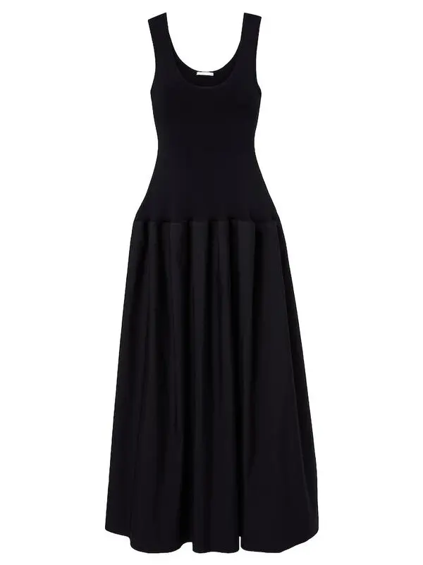FFORME Marina Cotton And Silk Maxi Dress - Black