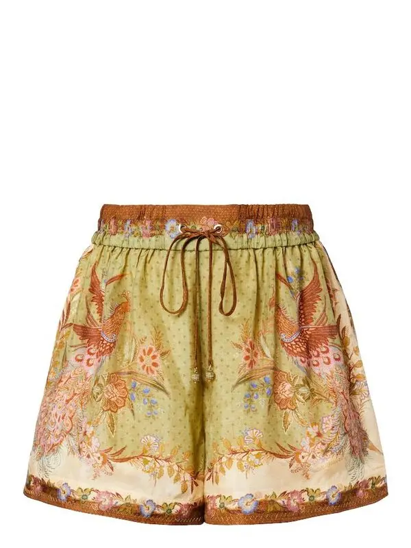 Zimmermann Indra Printed Silk Shorts - Multicoloured
