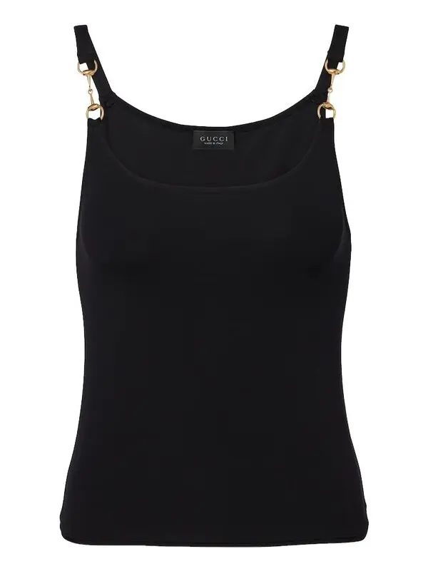 Gucci Horsebit Crêpe Jersey Tank Top - Black