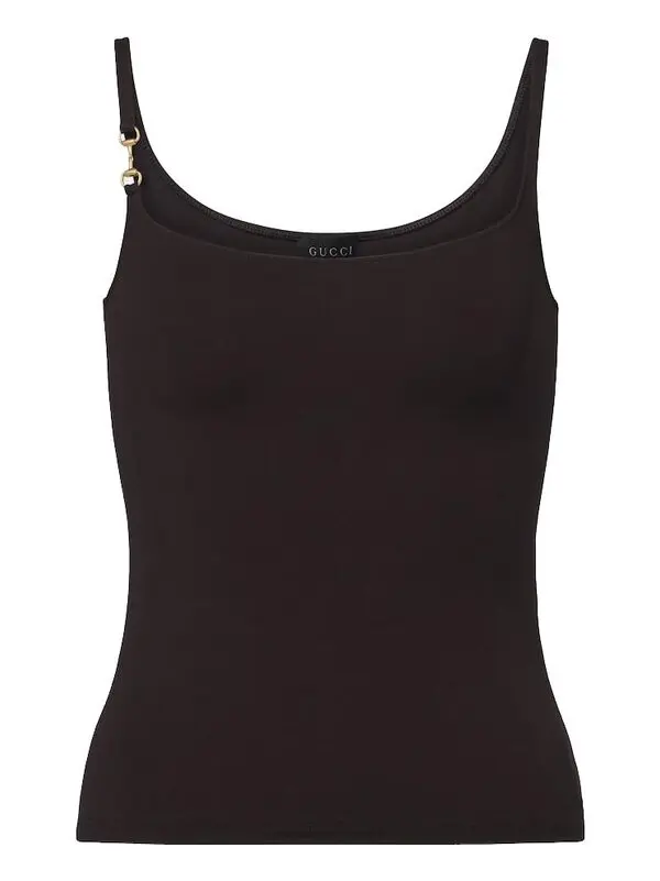 Gucci Horsebit Crêpe Jersey Tank Top - Brown