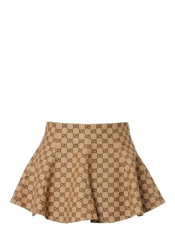 Gucci Gg Canvas Miniskirt - Brown