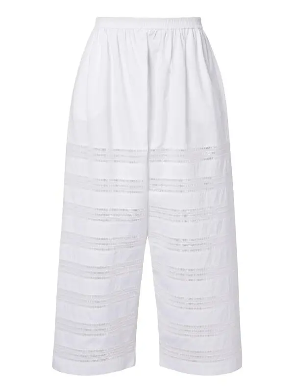 Alaïa Cotton Poplin Wide-leg Culottes - White