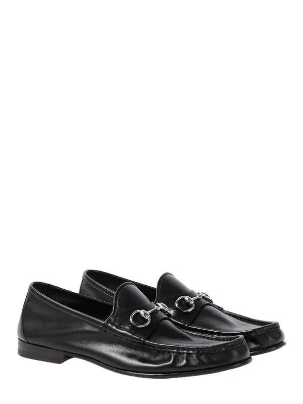 Gucci Lugano Horsebit Leather Loafers - Black