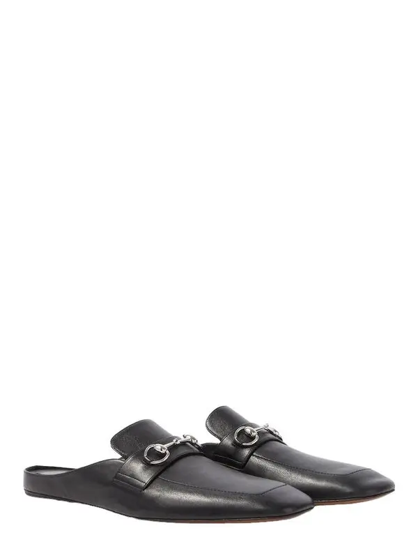 Gucci Horsebit Leather Mules - Black